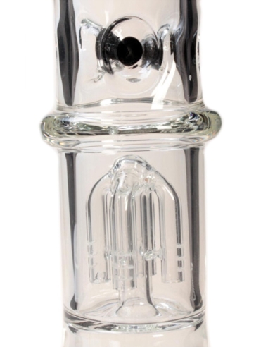Ice Bong Black Leaf Percolator 4 Arm 40cm Schwartz
