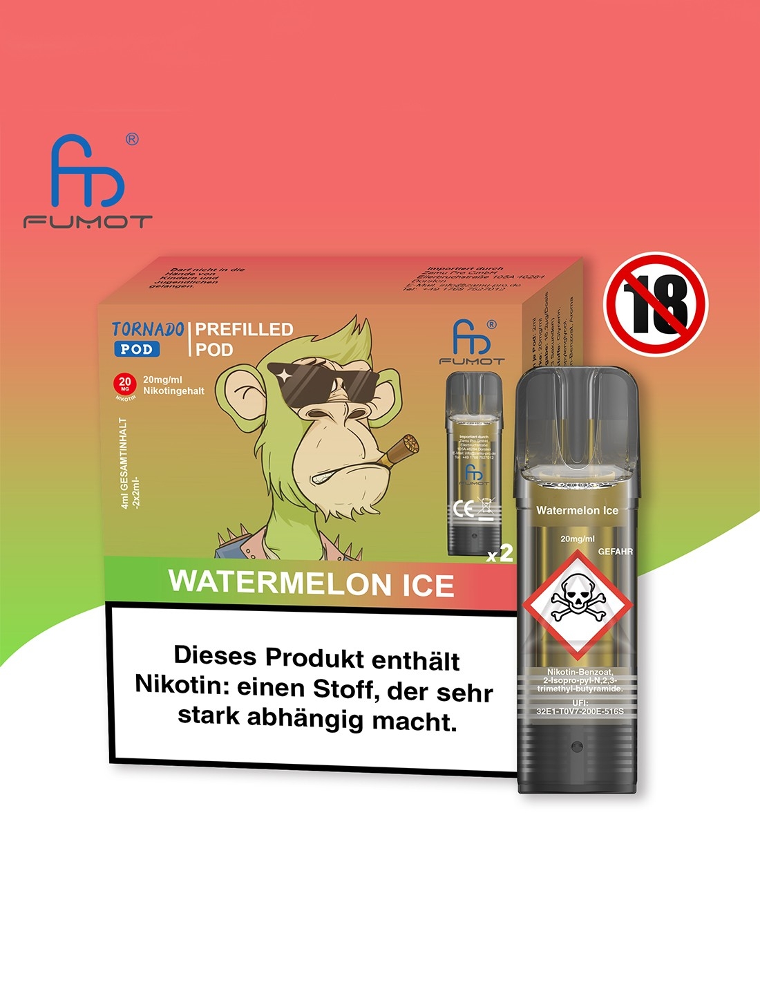 RandM Tornado Watermelon Ice Pods (2 Stk)